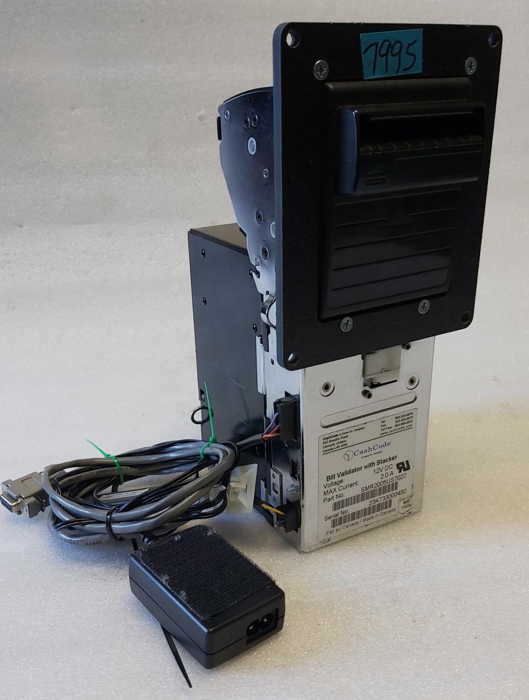 CRANE Cashcode SMR-2005-US7027 Bill Validator Acceptor DBA $1/5/10/20 w Stacker & Lockable ...